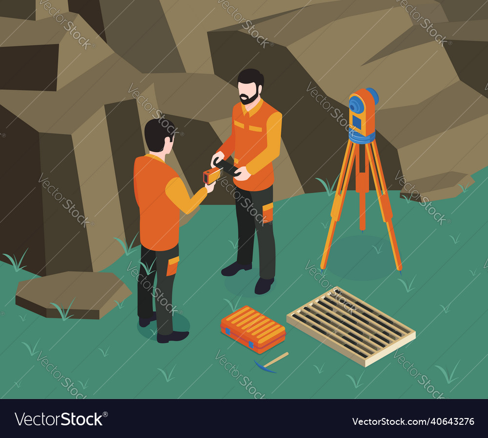 Isometric geological composition Royalty Free Vector Image