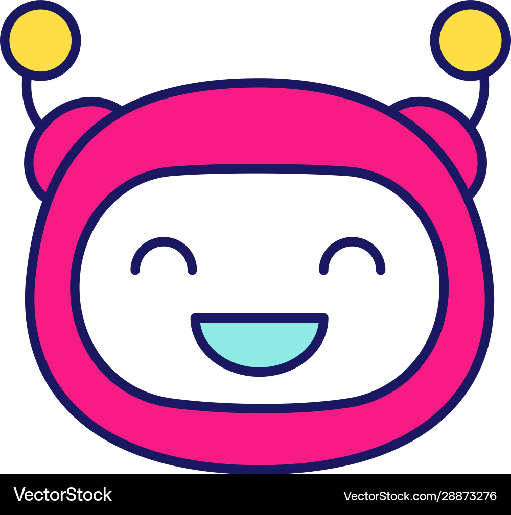 Laughing robot emoji color icon Royalty Free Vector Image