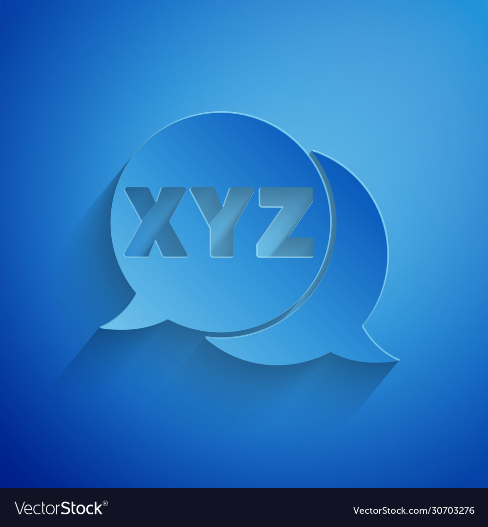 Paper Cut Xyz Coordinate System Icon Isolated Vector Image
