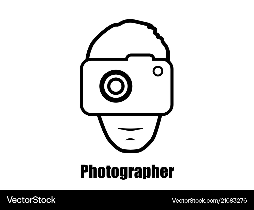 Photographer with a camera icon pictograph Vector Image