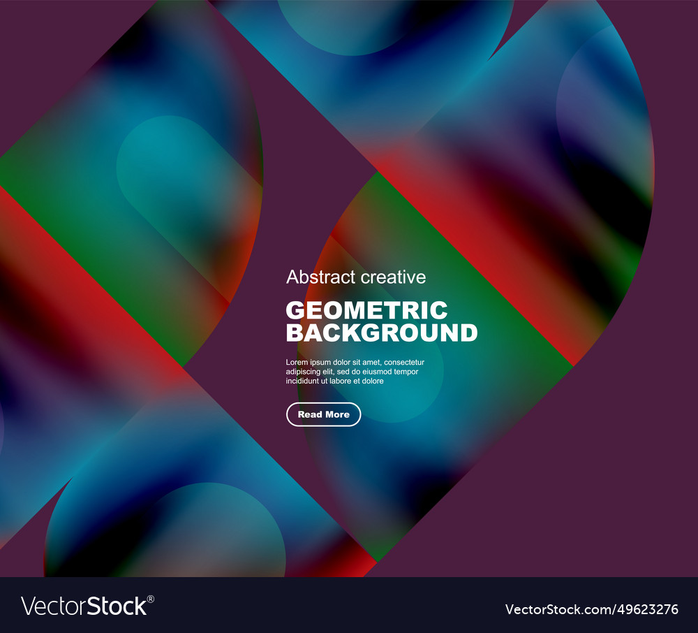 Round triangle and round square composition Vector Image