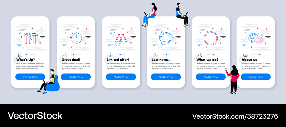 Technology icons set included icon as ranking Vector Image