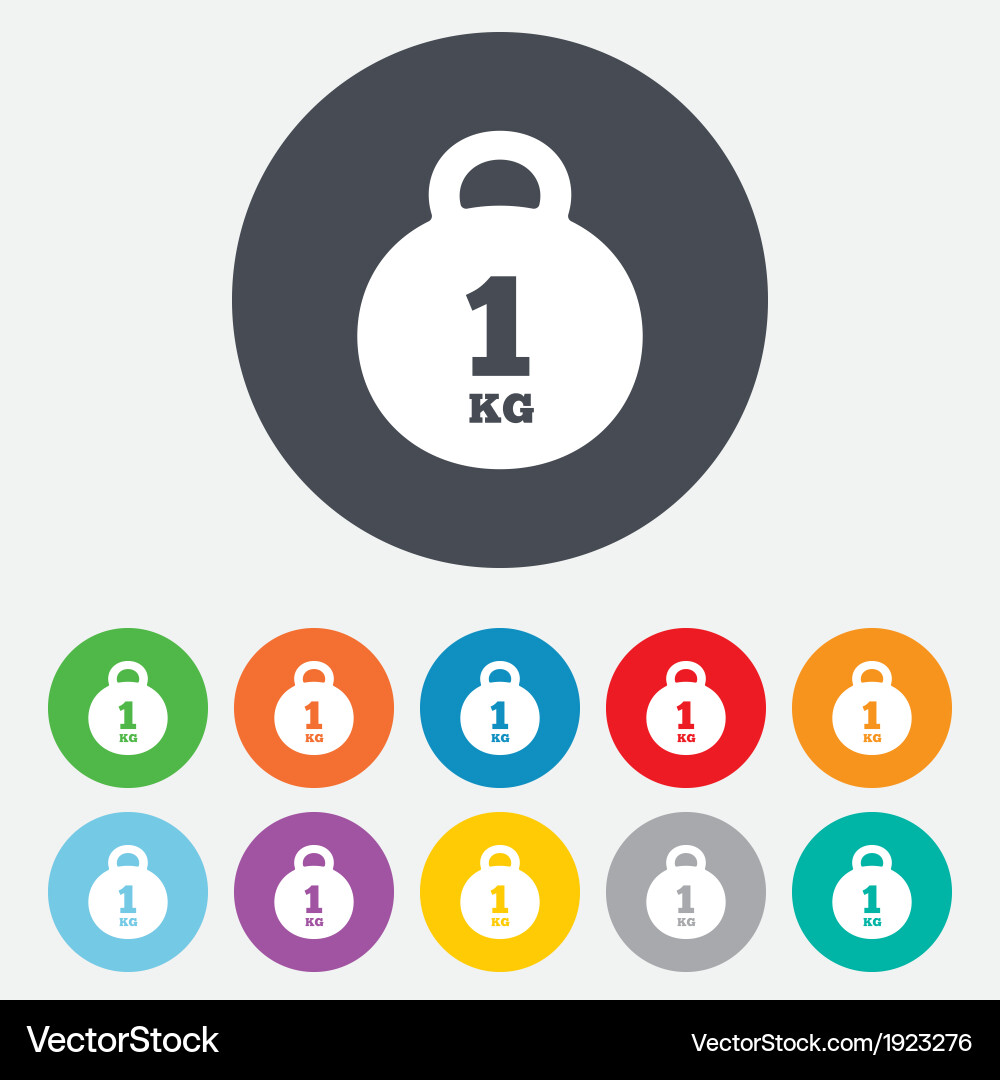 Weight sign icon 1 kilogram kg mail Royalty Free Vector