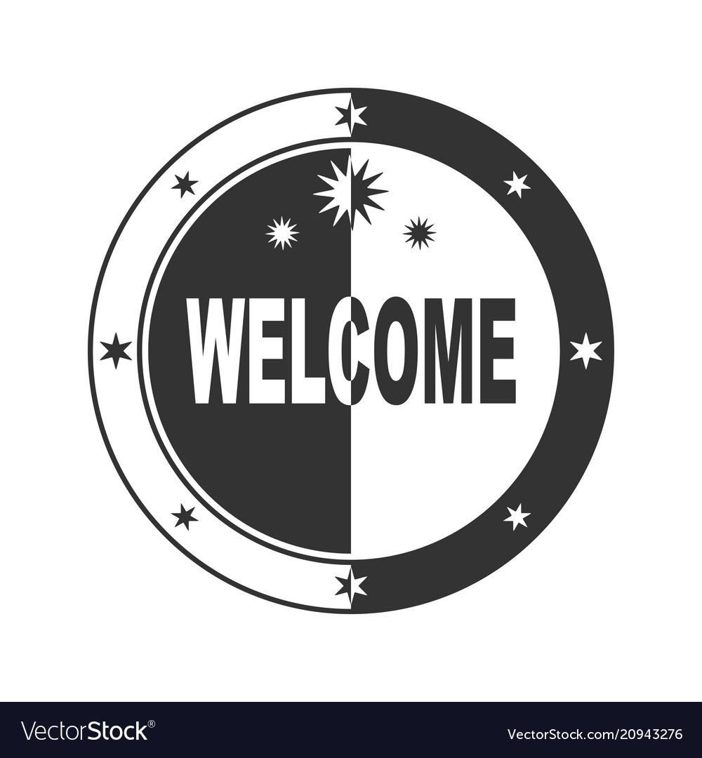 Welcome stamp in black and white Royalty Free Vector Image