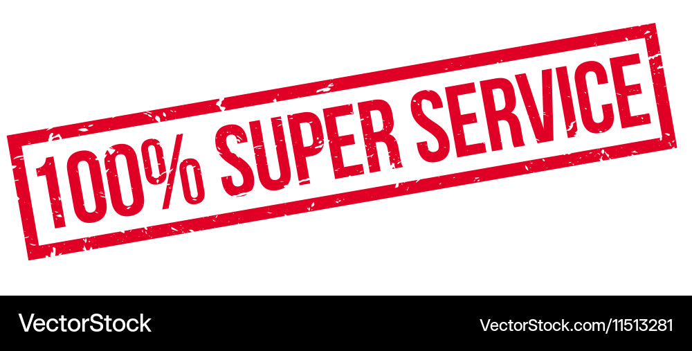 100 percent super service rubber stamp Royalty Free Vector