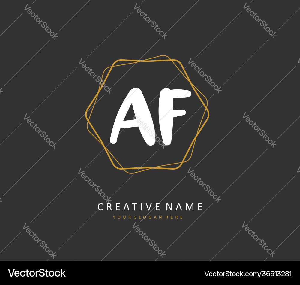 Af initial letter handwriting and signature logo Vector Image
