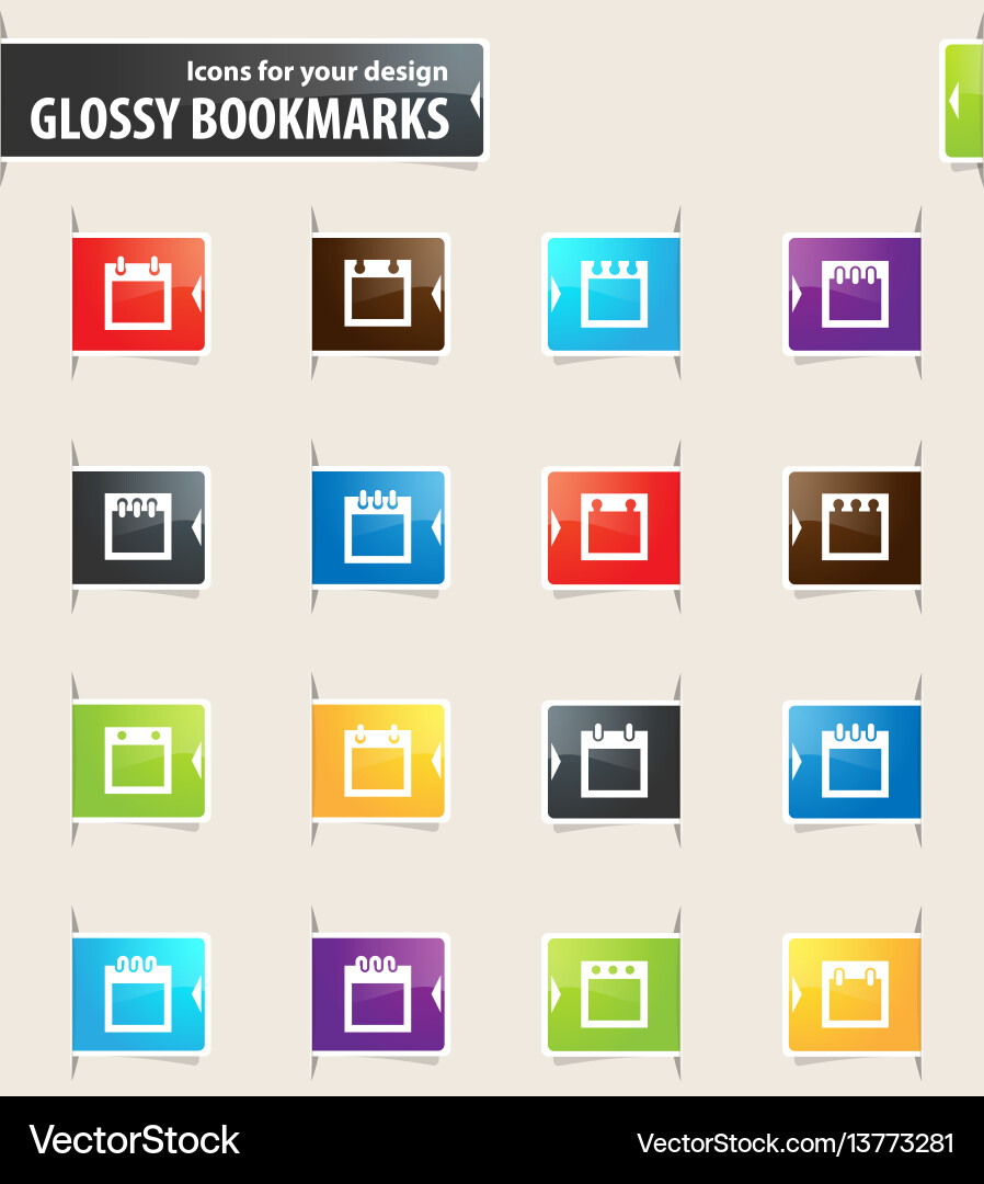 Calendar icons set Royalty Free Vector Image - VectorStock