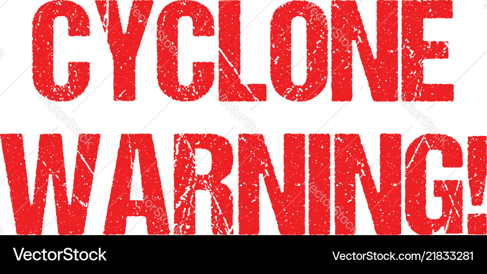 Cyclone warning hurricane weather alert typo Vector Image