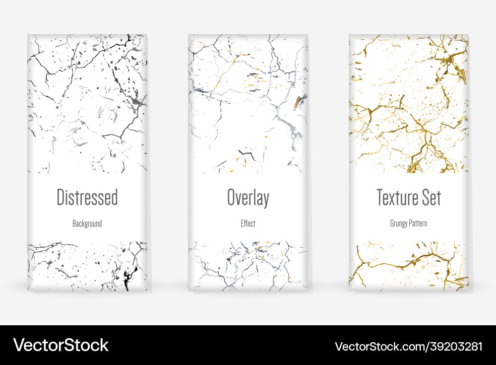 Distress grunge texture set scratched dirt print Vector Image