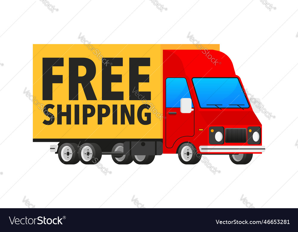 Free shipping delivery service get your products Vector Image Free shipping delivery service get your products Vector Image