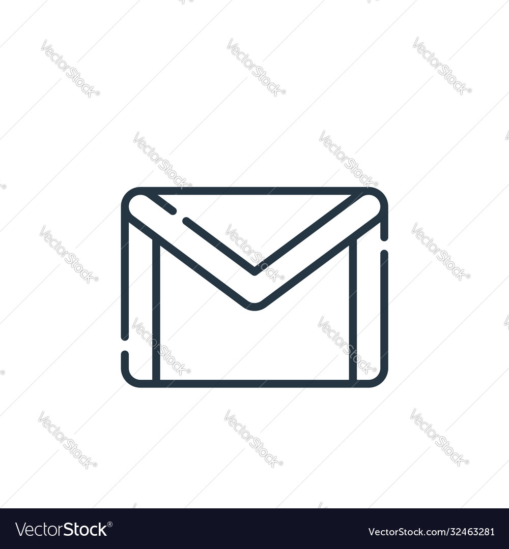 Gmail icon editable stroke linear Royalty Free Vector Image