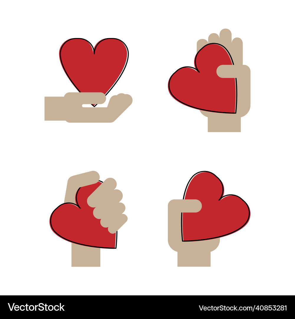 Heart in hand geometric for celebration design Vector Image