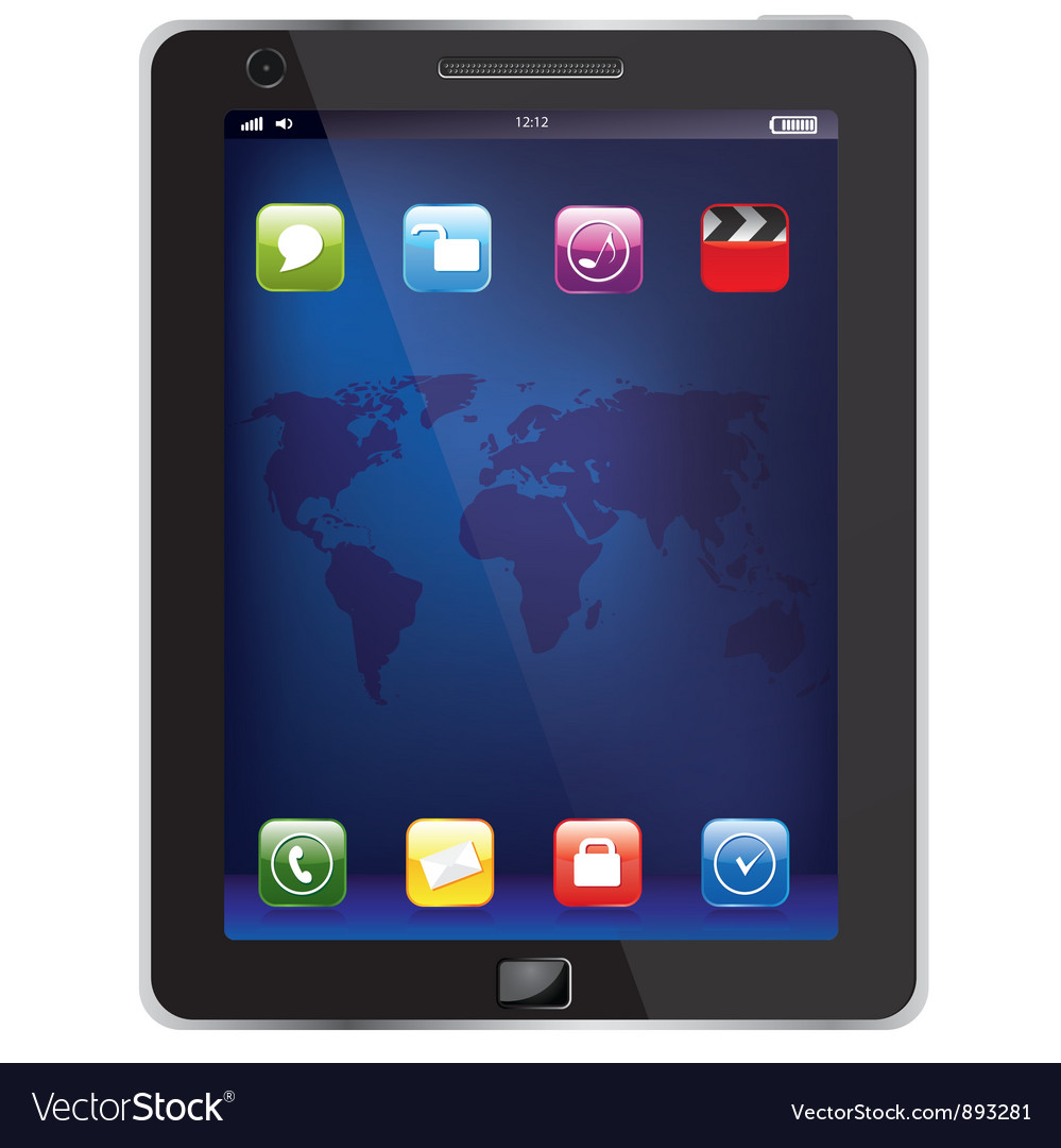 Ipad with map Royalty Free Vector Image - VectorStock