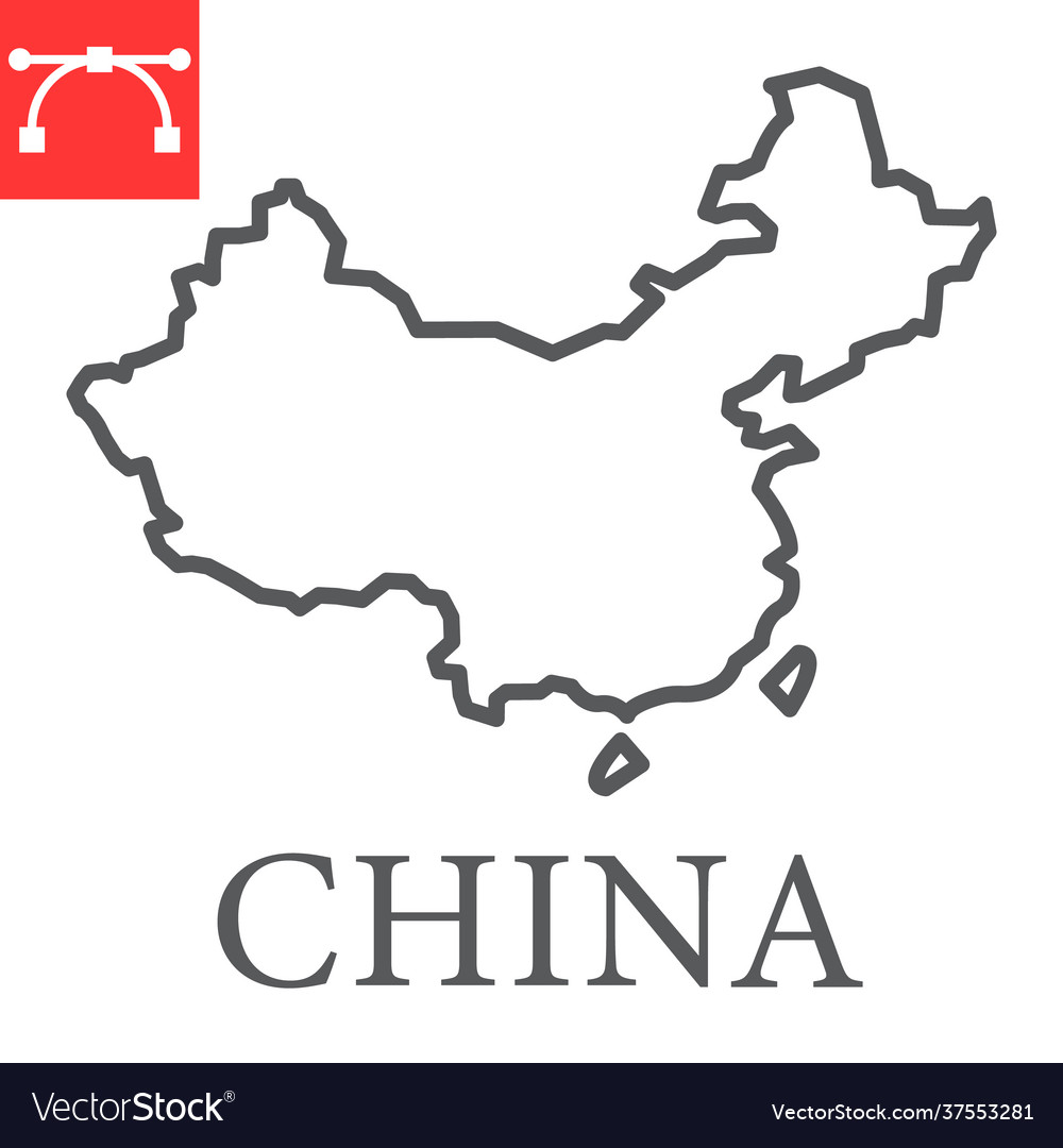 Map china line icon Royalty Free Vector Image - VectorStock