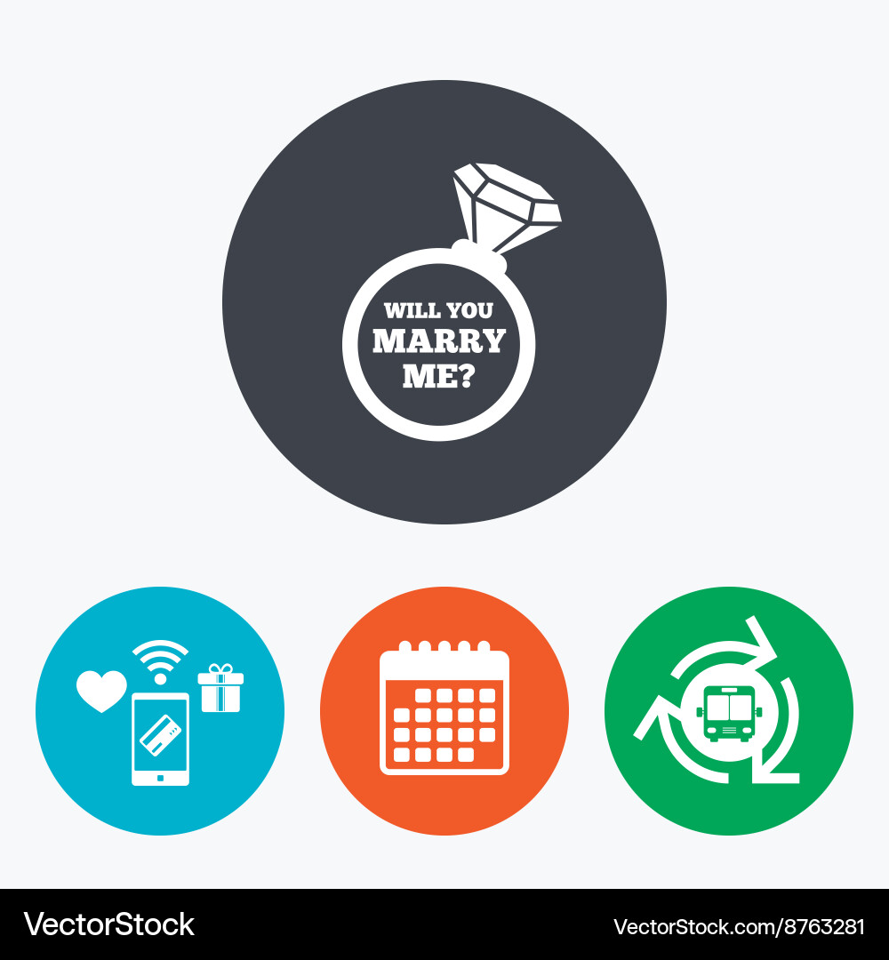 Marry me ring sign icon engagement symbol Vector Image