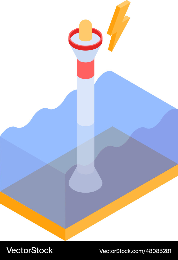 Modern isometric icon of tidal power Royalty Free Vector