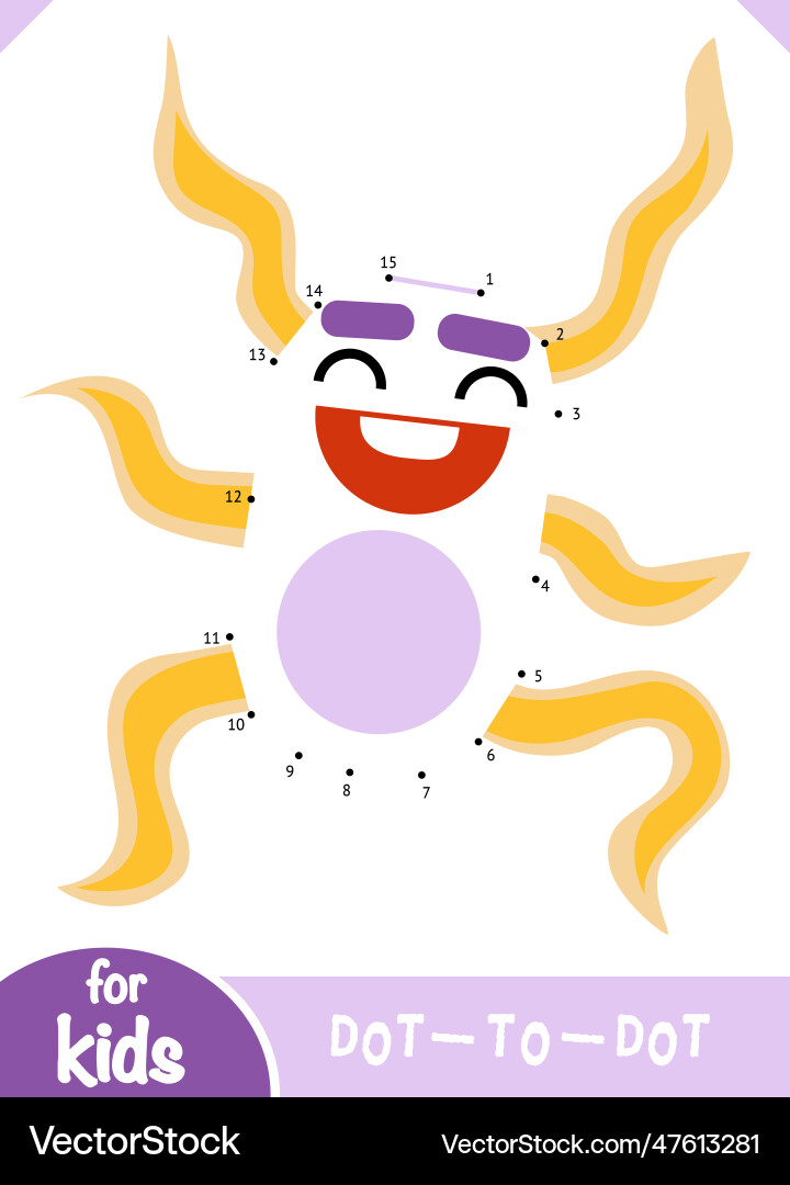 Numbers game dot to for children cute Royalty Free Vector