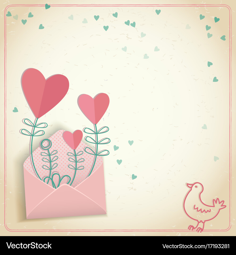 Romantic valentines day postcard Royalty Free Vector Image