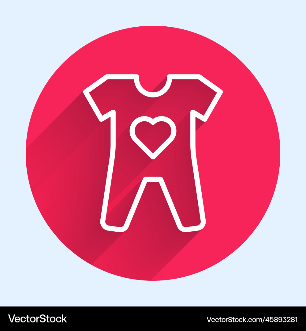 White line baby clothes icon isolated with long Vector Image