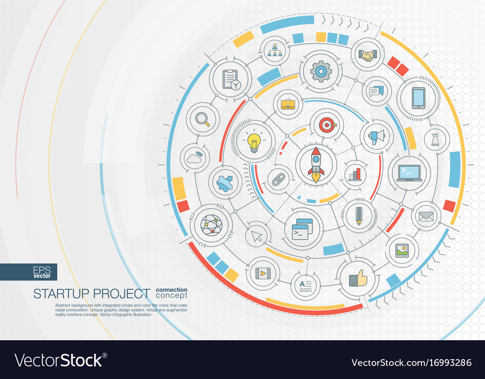 Abstract startup project development background Vector Image
