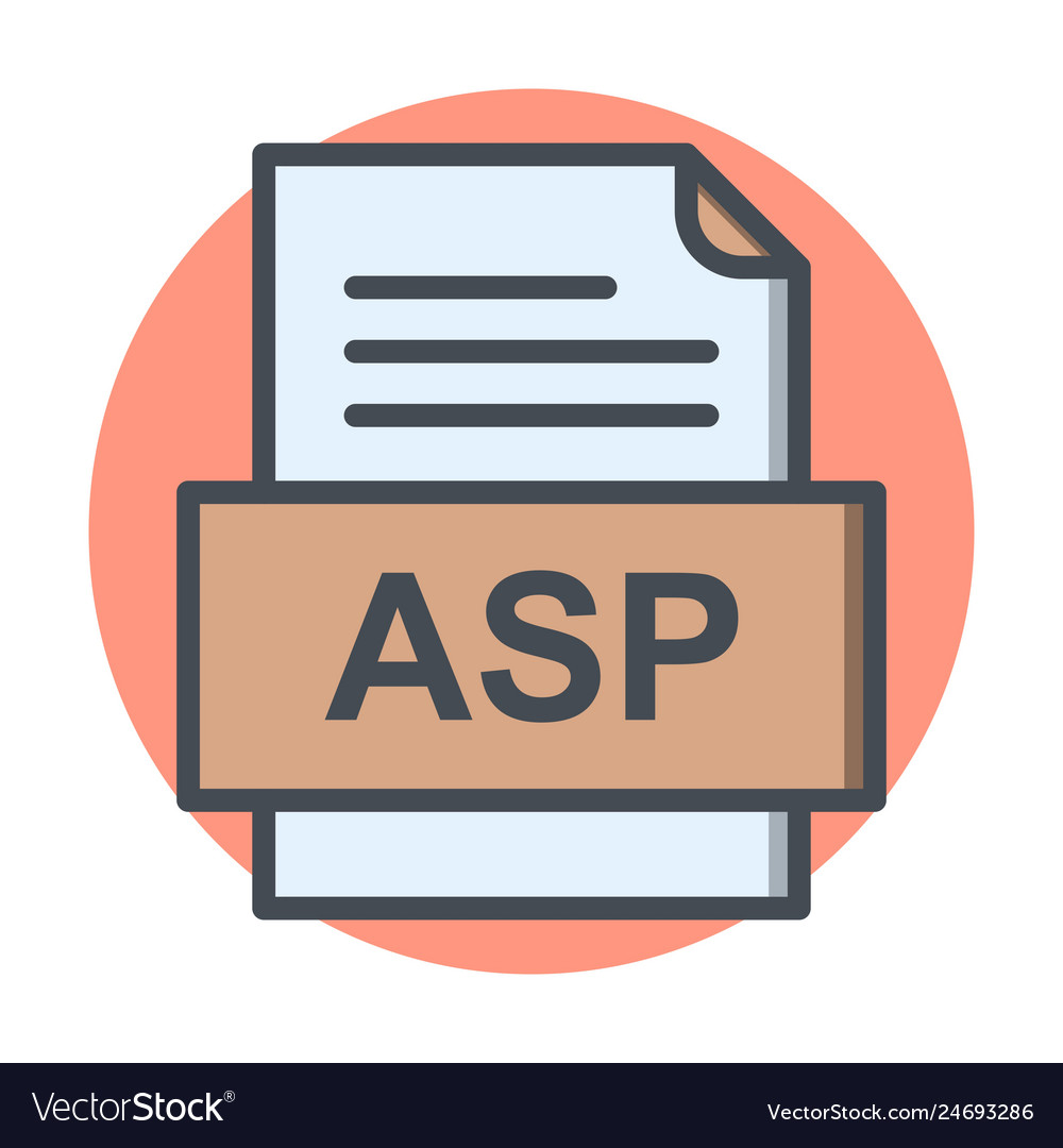 Asp file document icon Royalty Free Vector Image