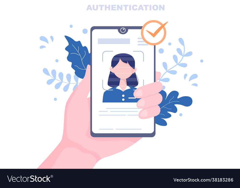 Authentication security via phone or computer Vector Image