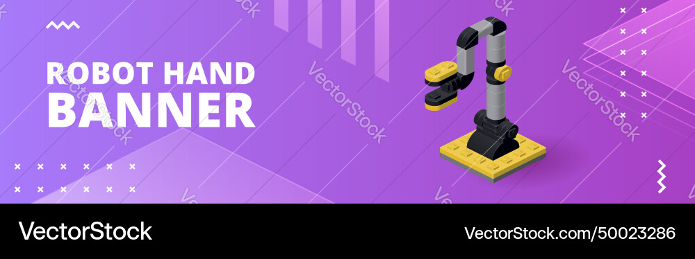 Banner with robot hand for print and design Vector Image