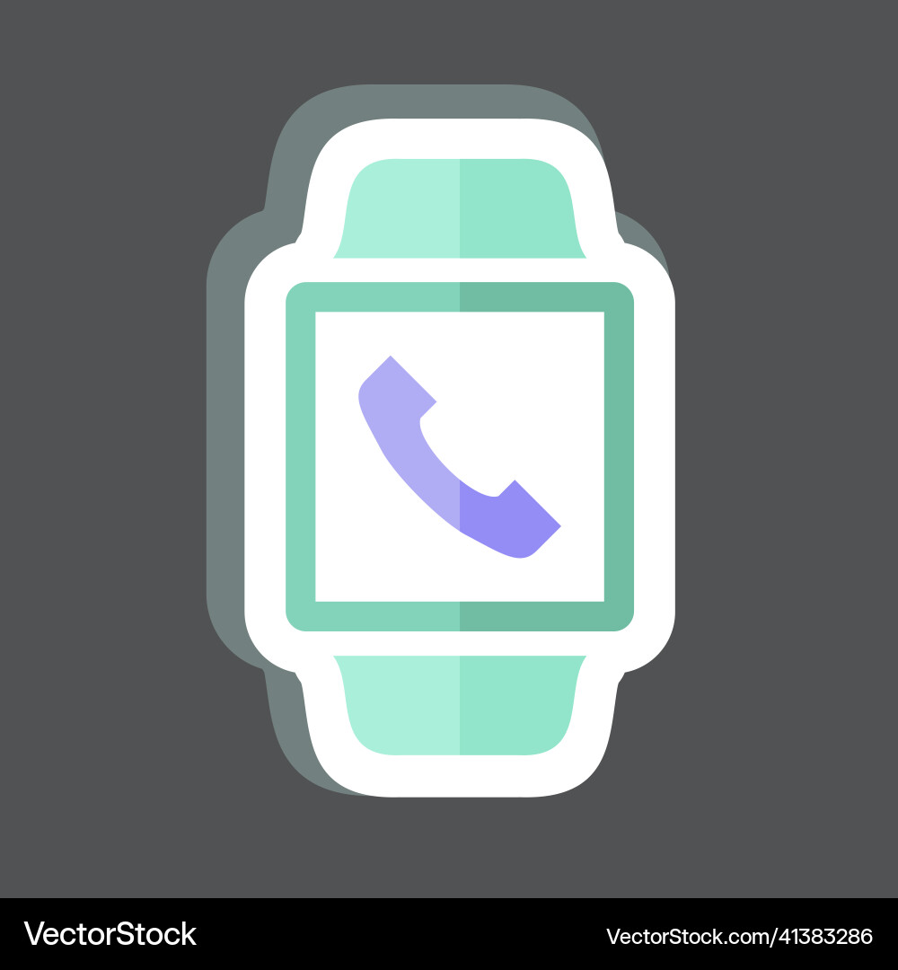 Call app sticker in trendy isolated on black Vector Image