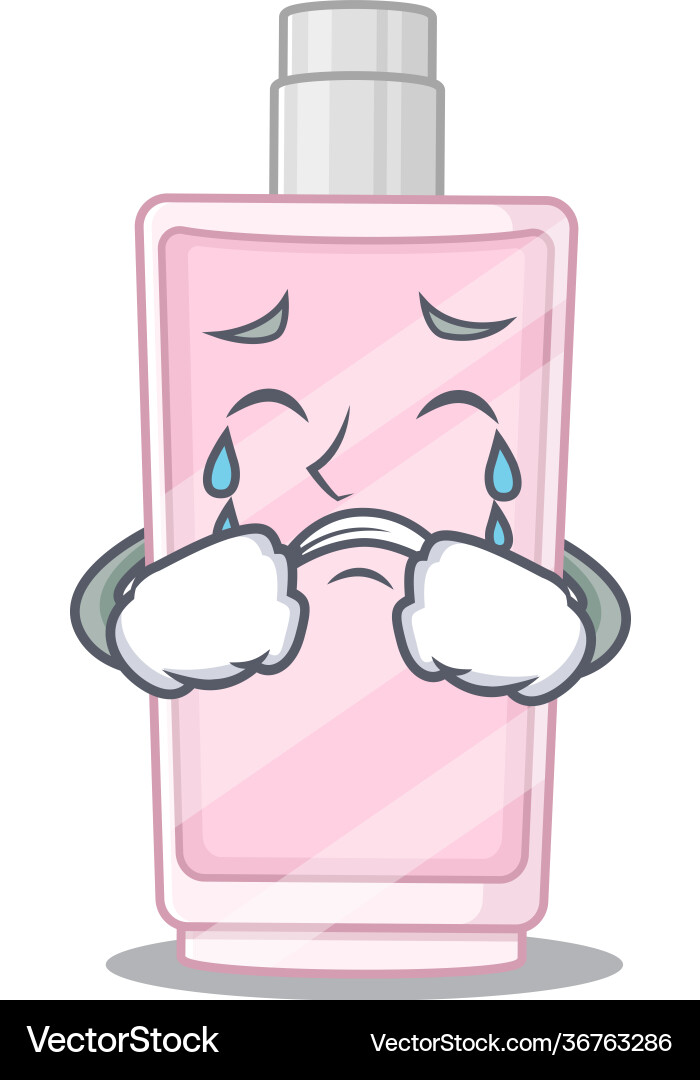 Caricature design style perfume with a sad face Vector Image