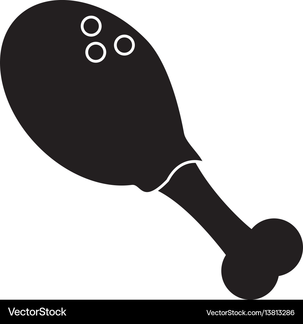 Chicken thigh roasted pictogram Royalty Free Vector Image