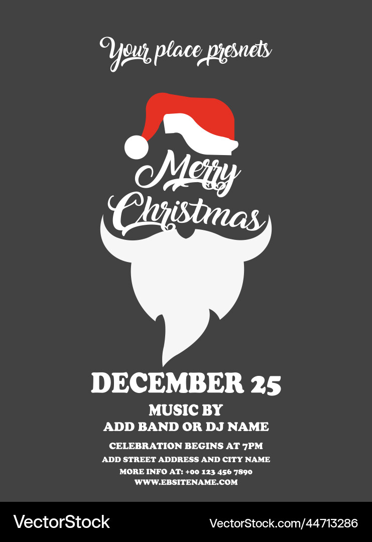 Christmas celebration party flyer poster design Vector Image