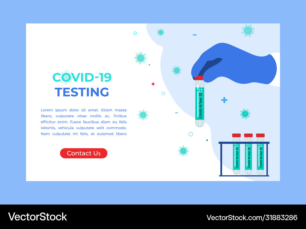 Covid19-19 testing tubes with saliva sample Vector Image