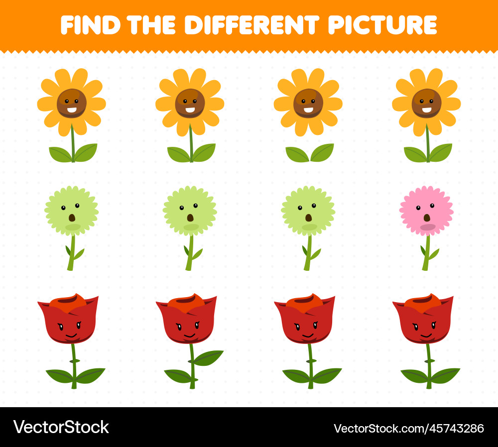 Education game for children find the different Vector Image