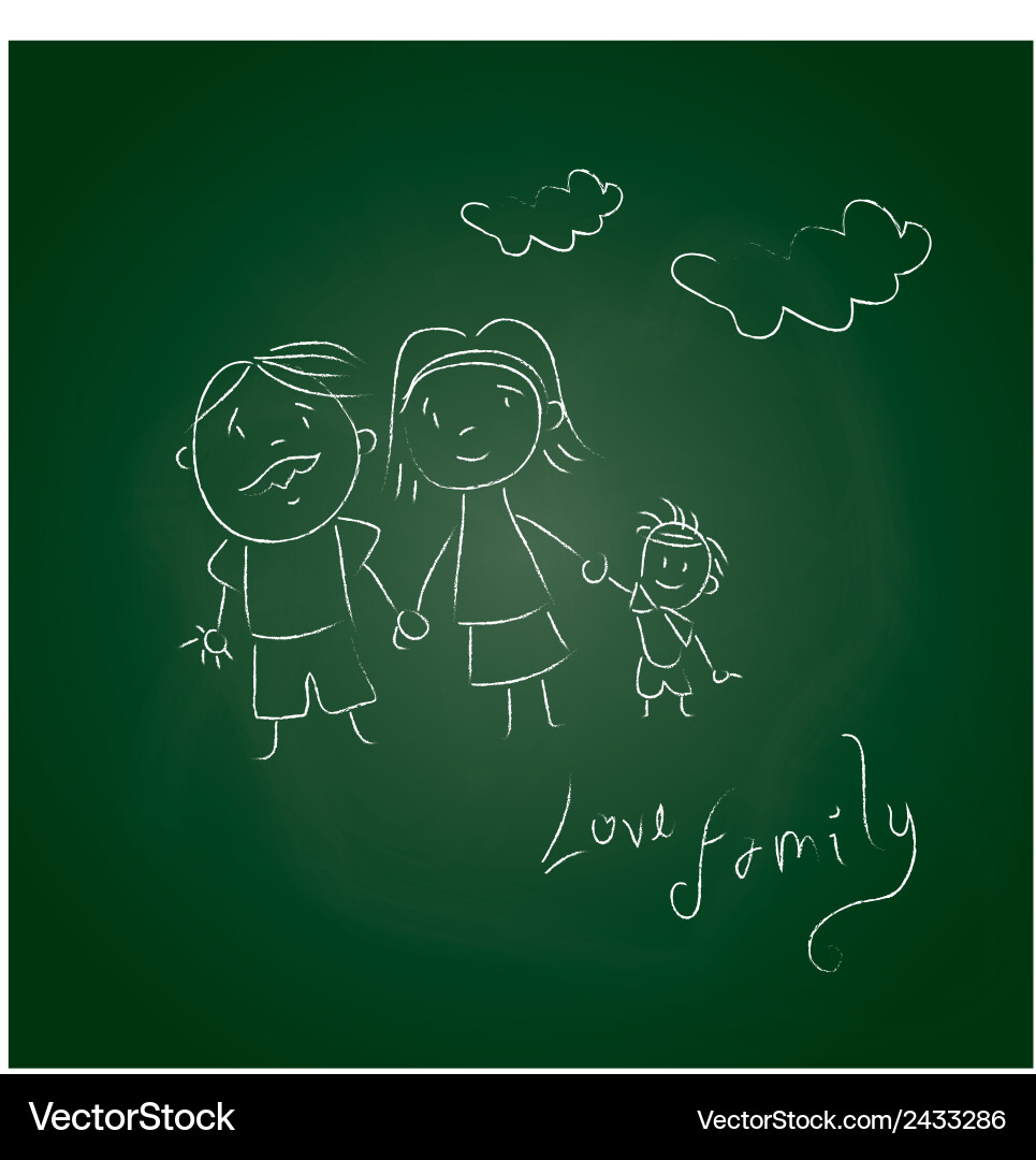 Family board over green background Royalty Free Vector Image