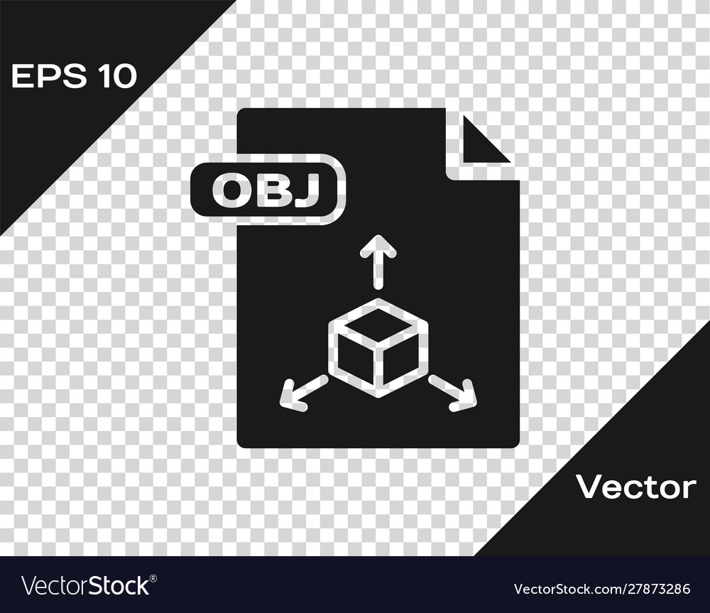 Grey obj file document download obj button icon Vector Image