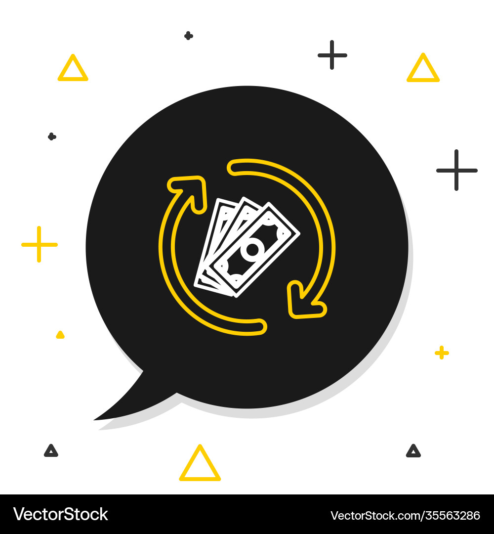 Line refund money icon isolated on white Vector Image