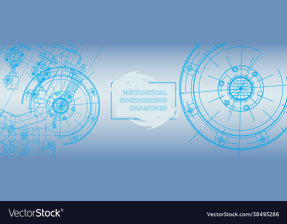 Mechanical engineering drawing abstract Royalty Free Vector