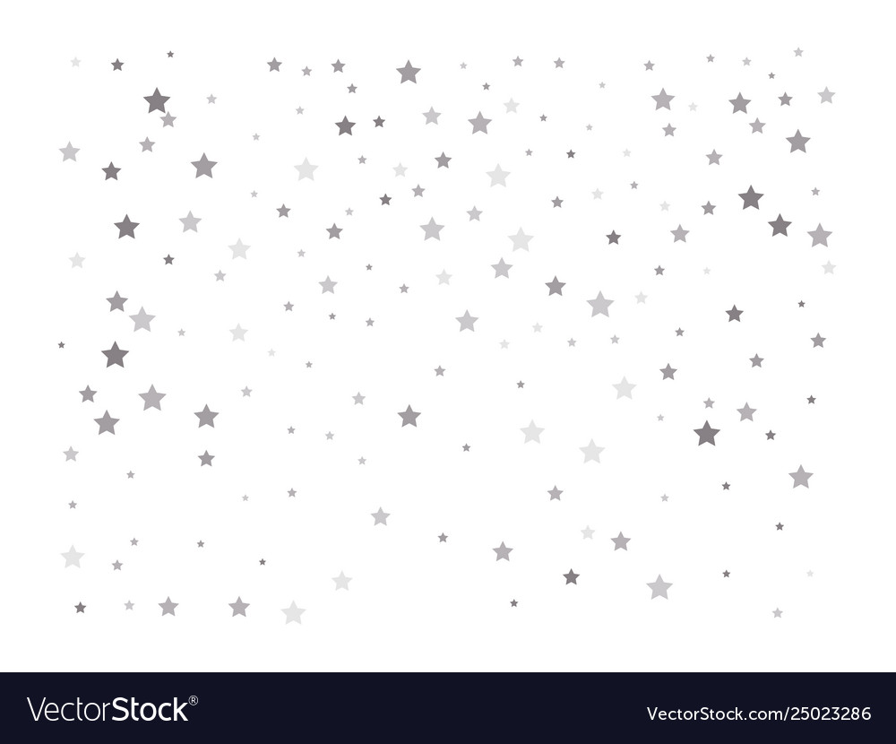 Random Falling Silver Stars Royalty Free Vector Image