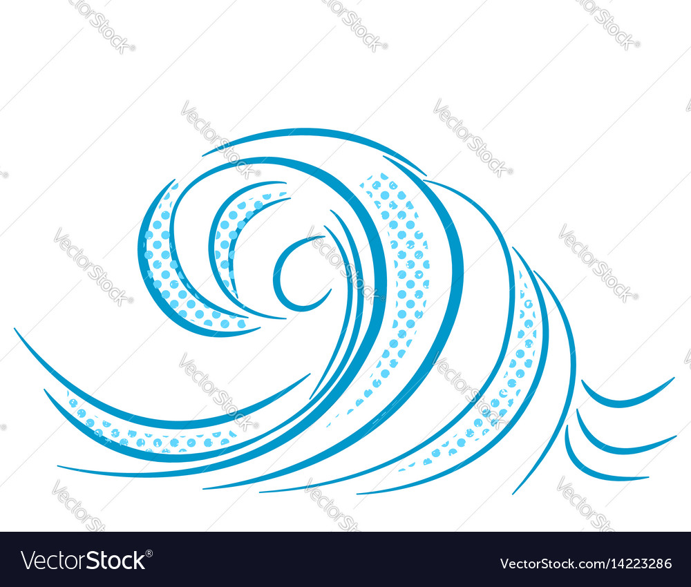Sea wave isolated on white Royalty Free Vector Image