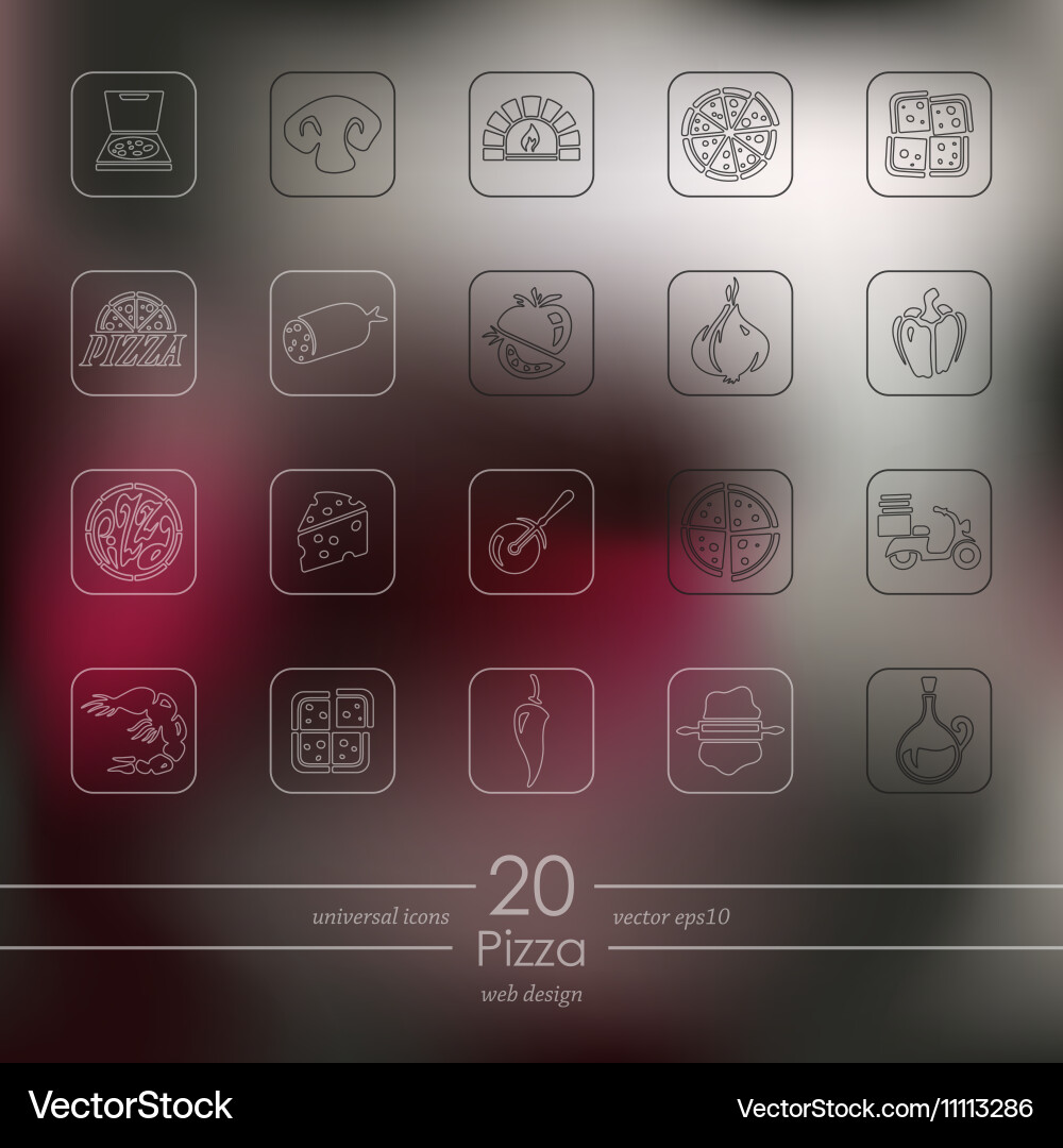 Set of pizza icons Royalty Free Vector Image - VectorStock
