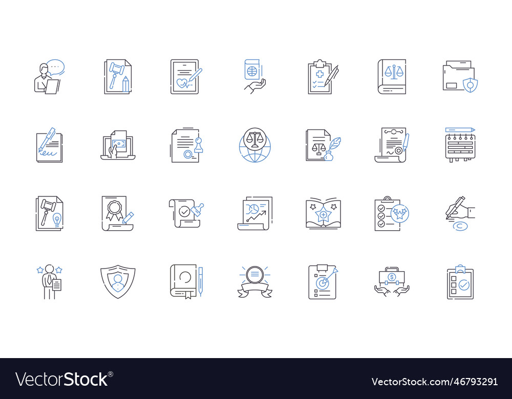 Authorities line icons collection control Vector Image Authorities line icons collection control Vector Image