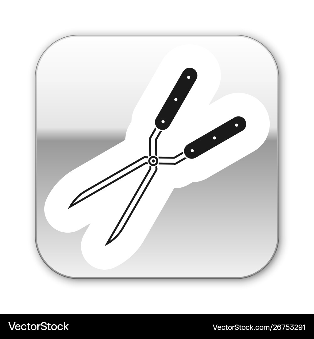 Black gardening handmade scissors for trimming Vector Image