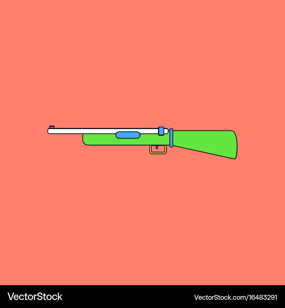 Flat icon design collection old military gun Vector Image