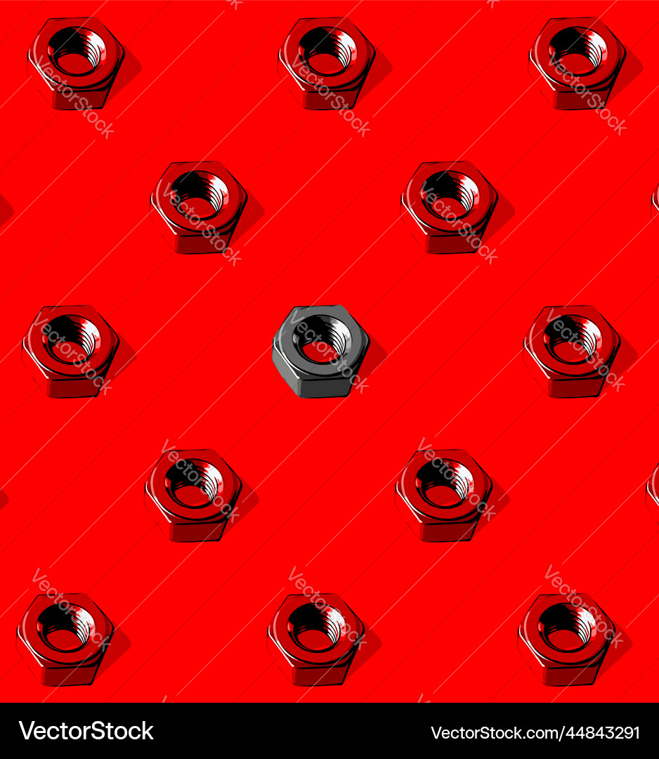 Gray nut among the yellow nuts that line up Vector Image