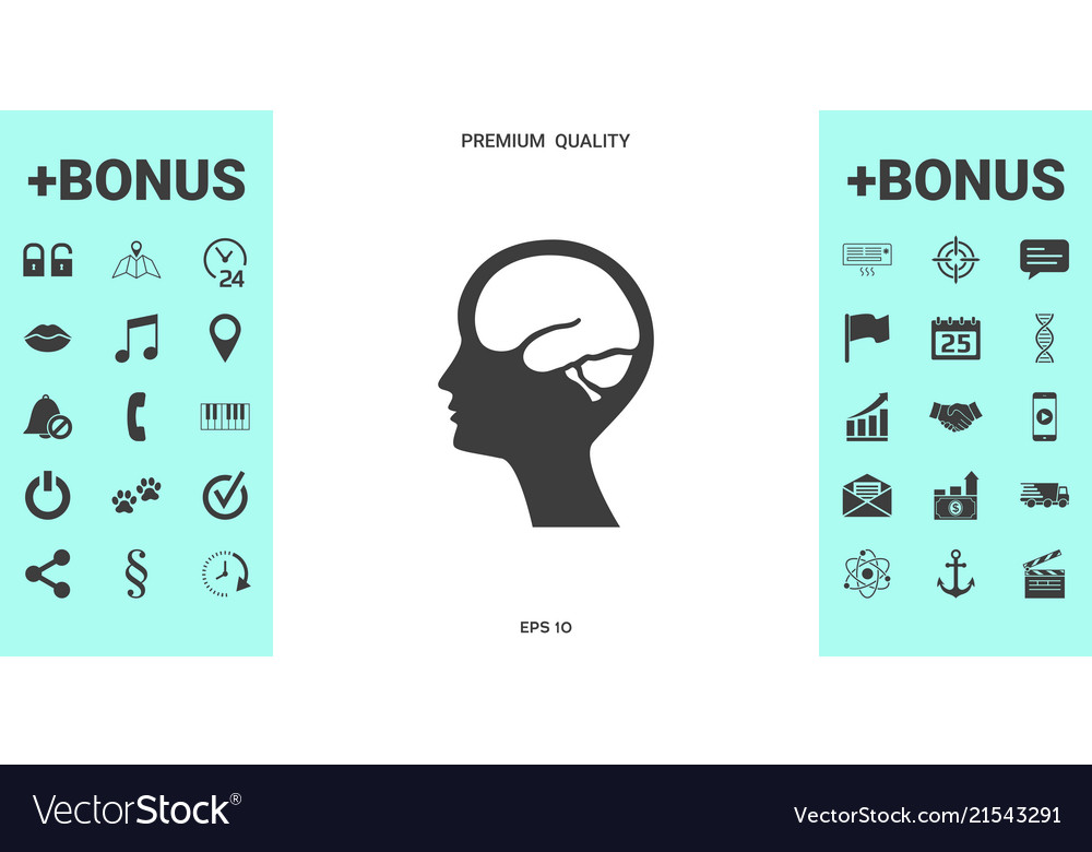 Head with brain symbol icon Royalty Free Vector Image