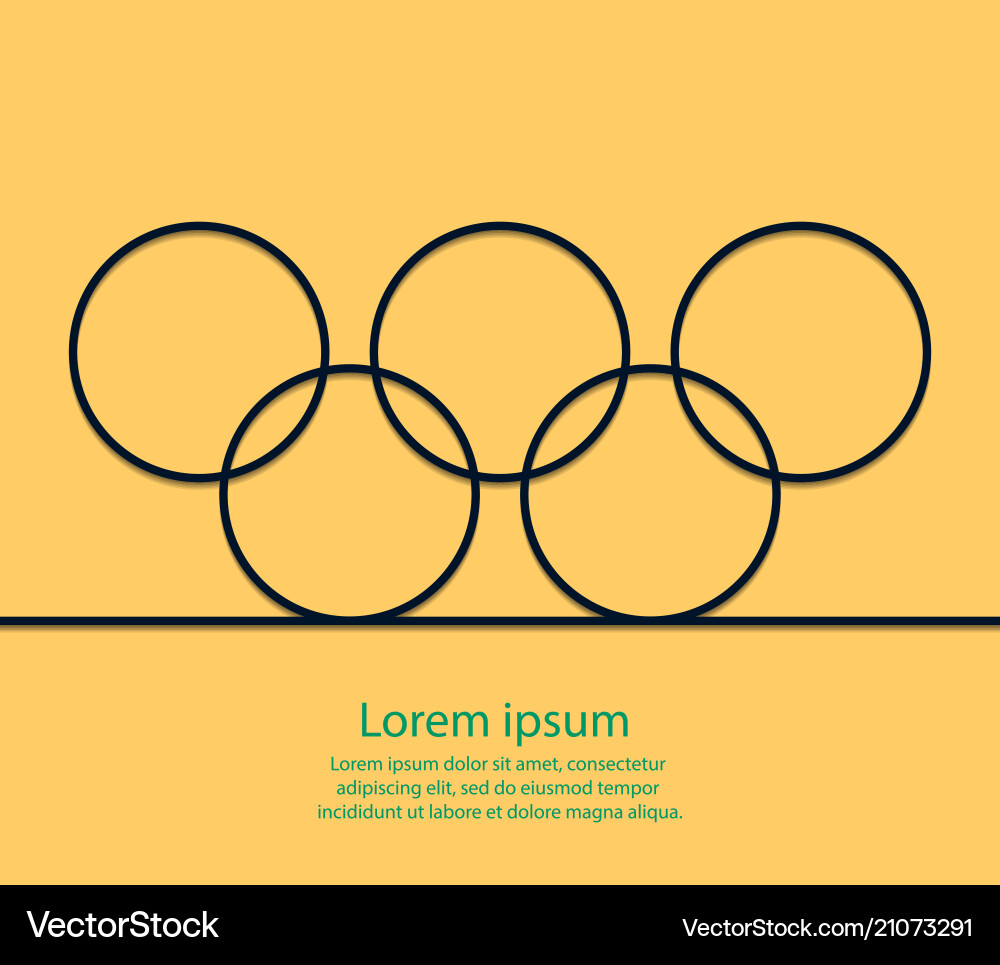 Outline background rings with text olympic card t Vector Image