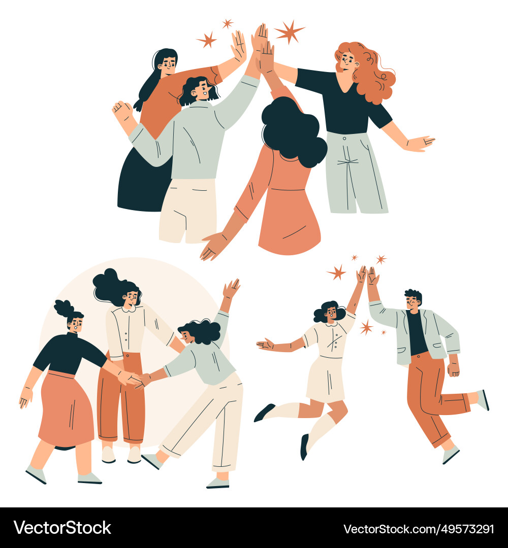 People character giving high five informal gesture