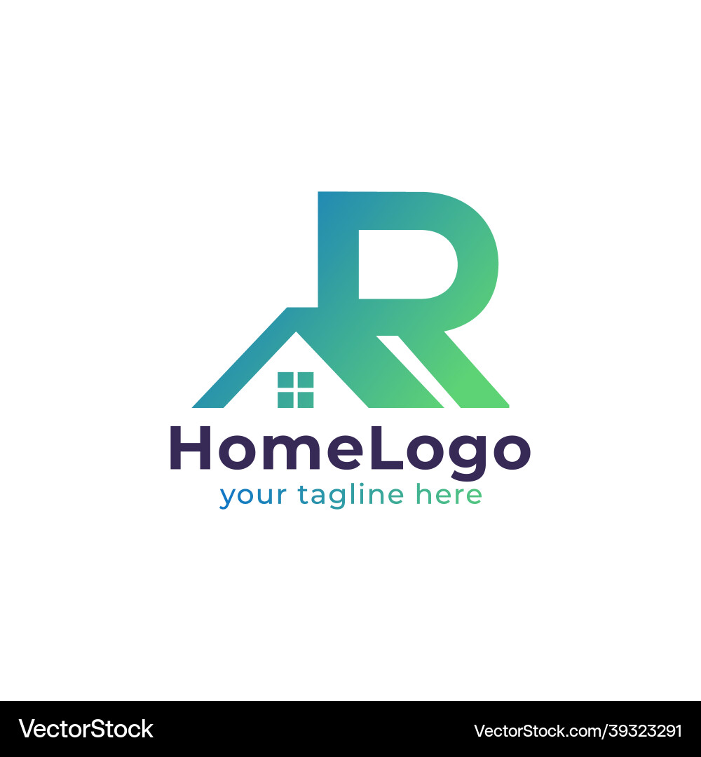 Real estate r letter logo design usable Royalty Free Vector