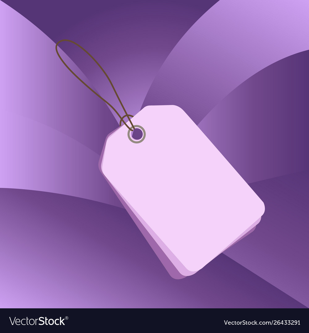 Rectangle shaped label attached black string Vector Image