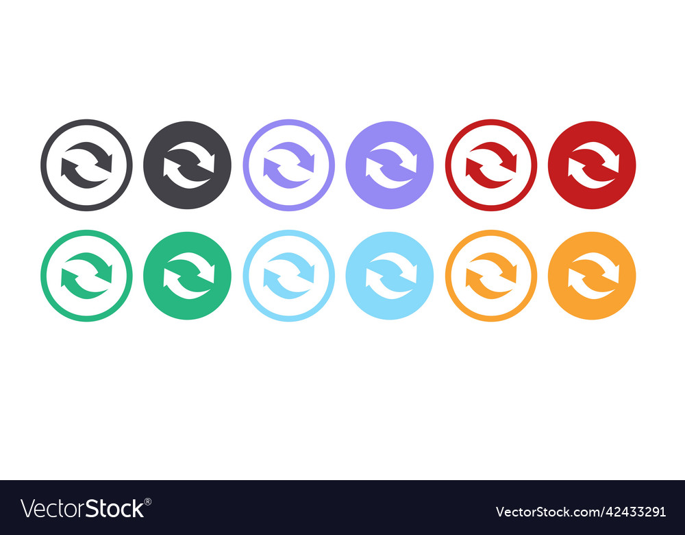 Refresh icon set Royalty Free Vector Image - VectorStock